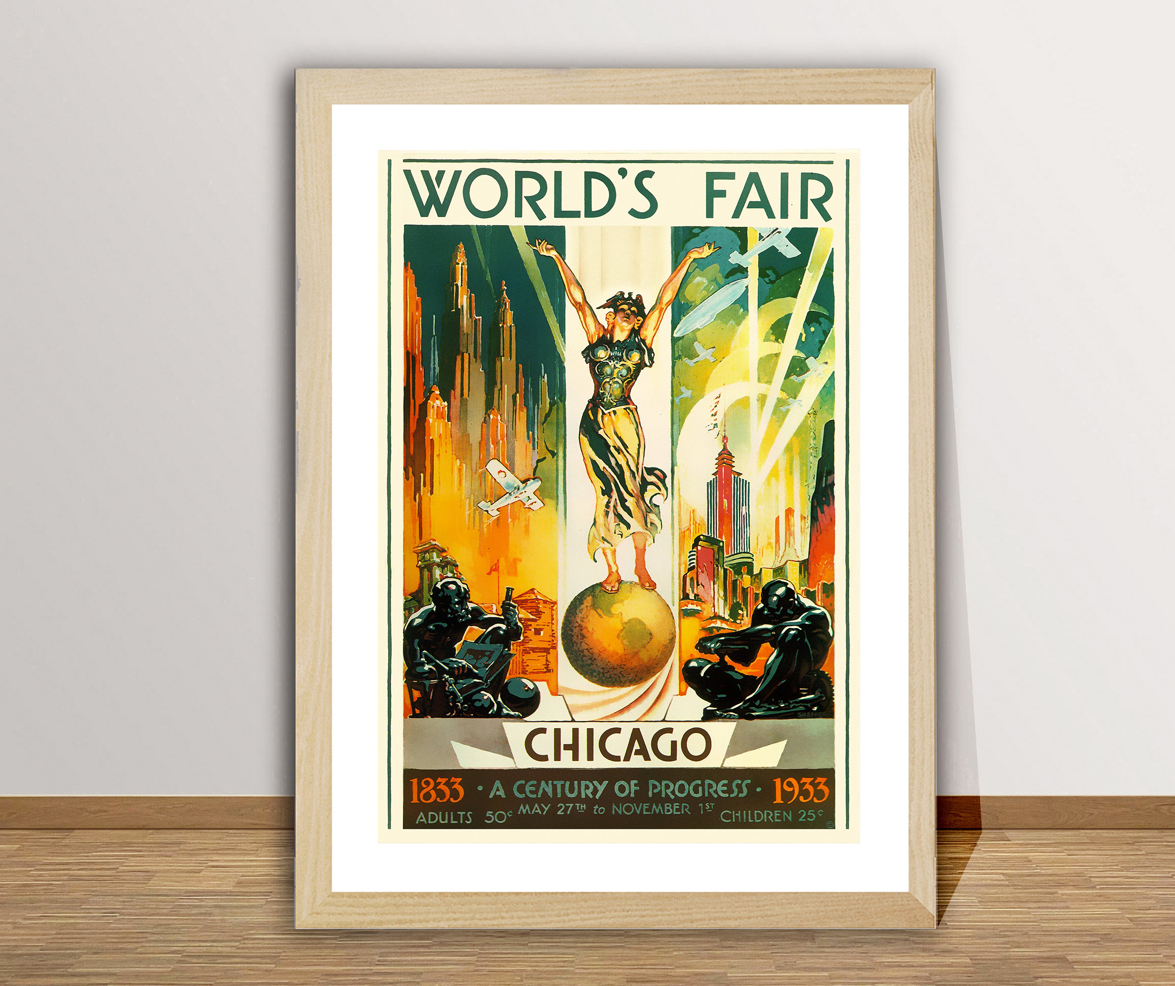 POSTER World's Fair Chicago, 1933, A Century of Progress Vintage Travel ...