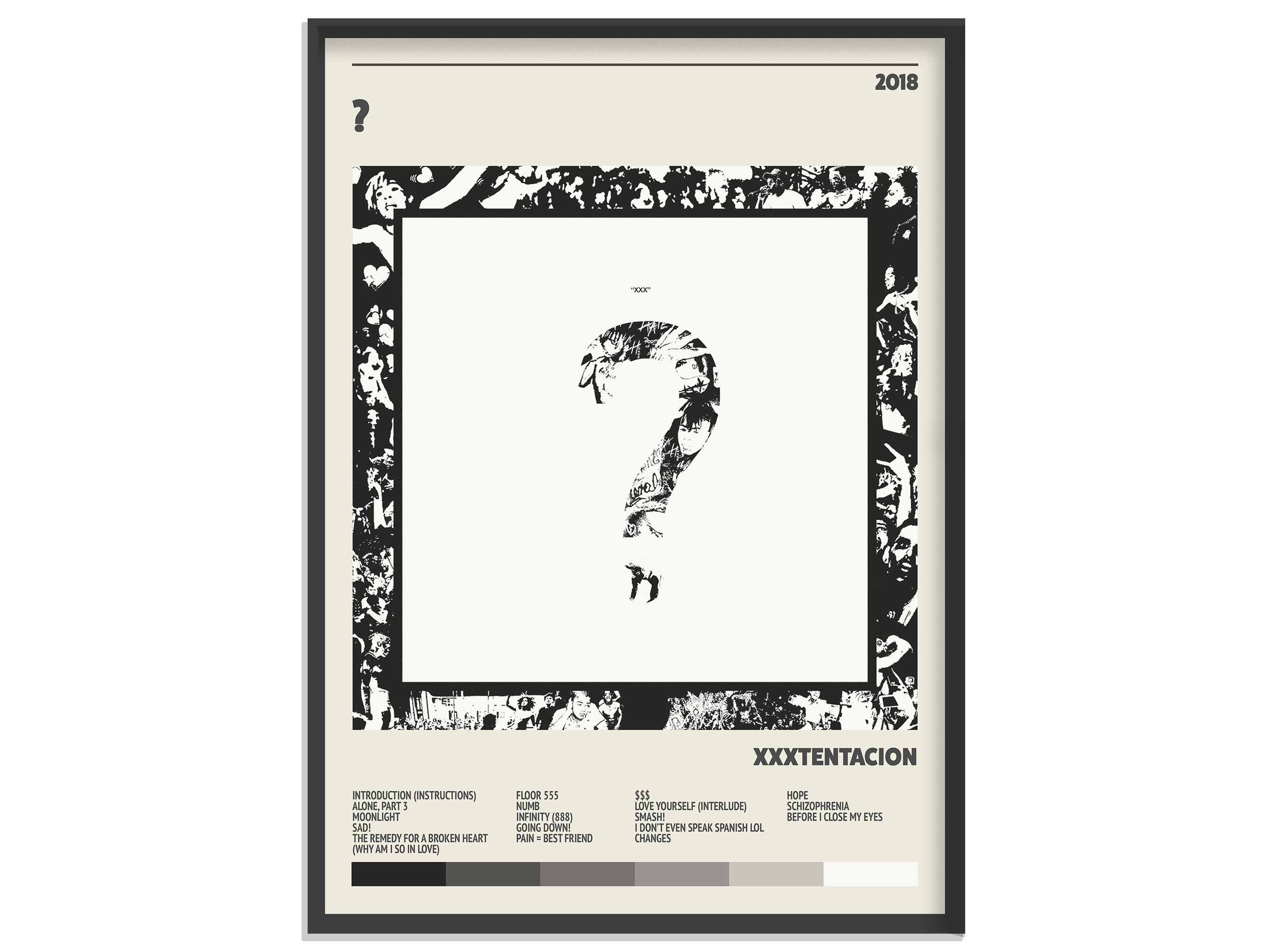 POSTER XXXTentacion - ? - Retro Album Print | Music Poster - Matte ...