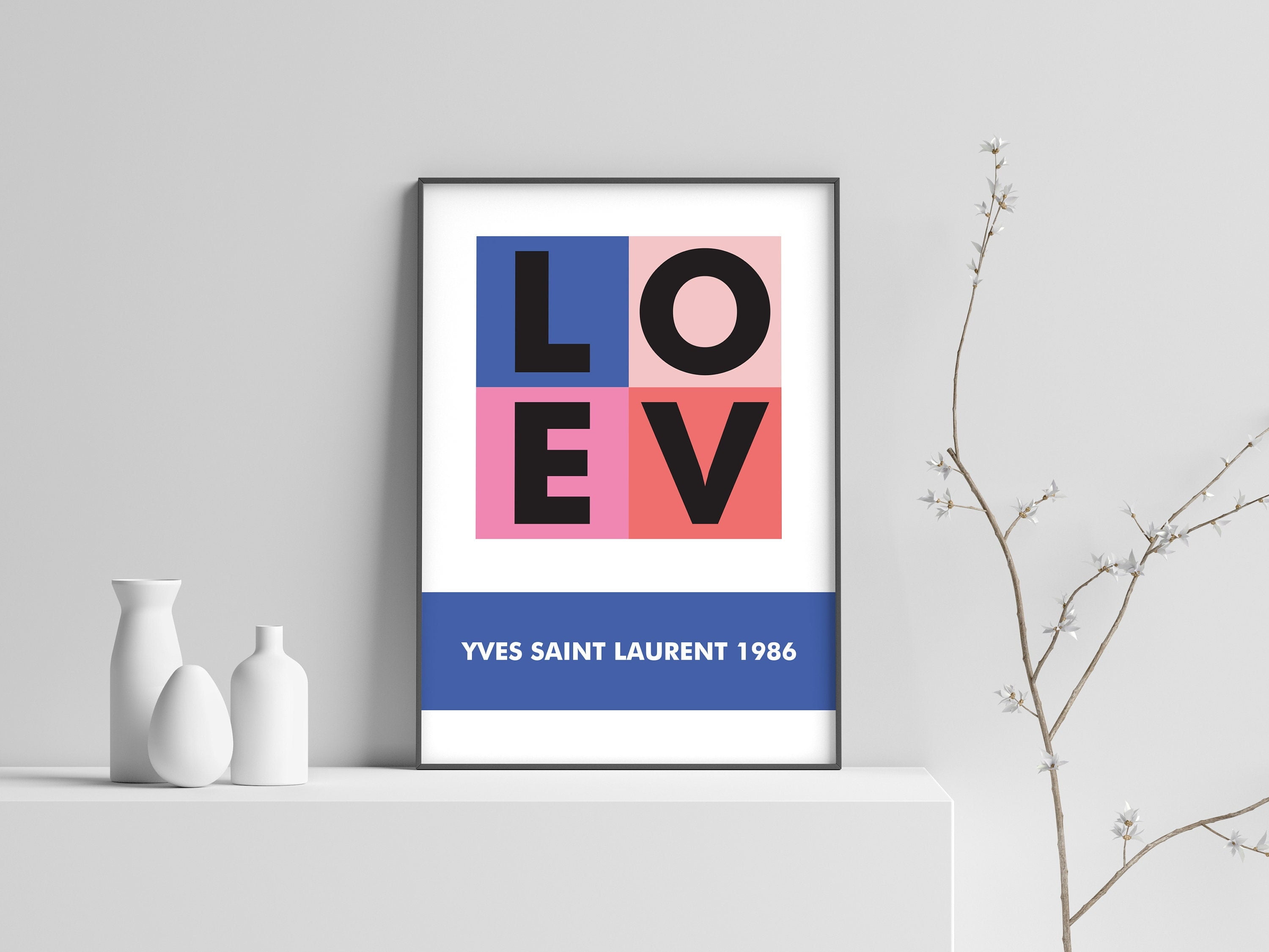 POSTER YSL 1986 LOVE exhibition poster Yves Saint Laurent wall art ...