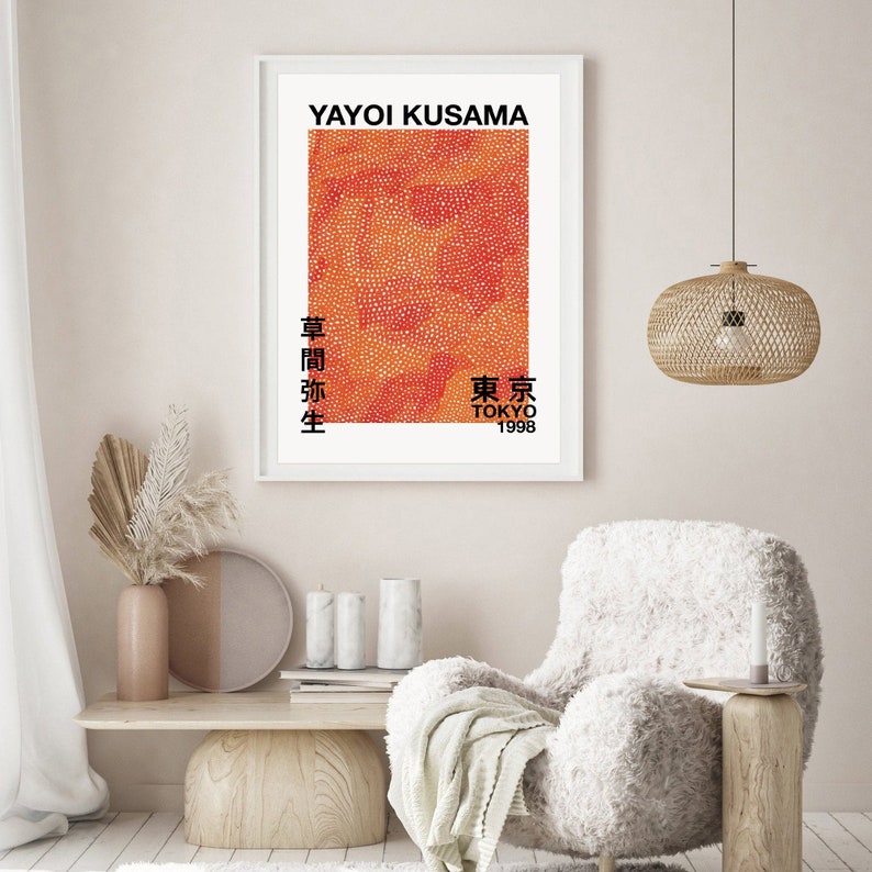 POSTER Yayoi Kusama Print, Yayoi Kusama Poster, Infinity Nets, Japanese ...