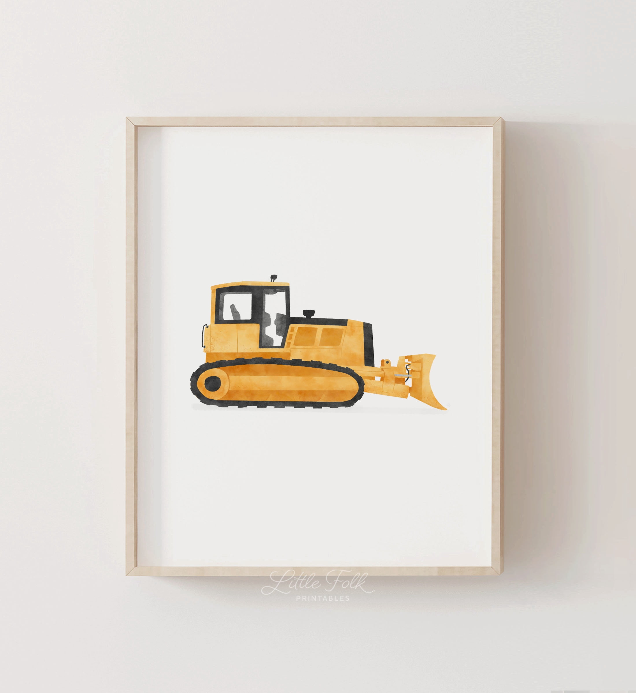 POSTER Yellow Bulldozer Print, Boys Room Decor, Construction Vehicle ...