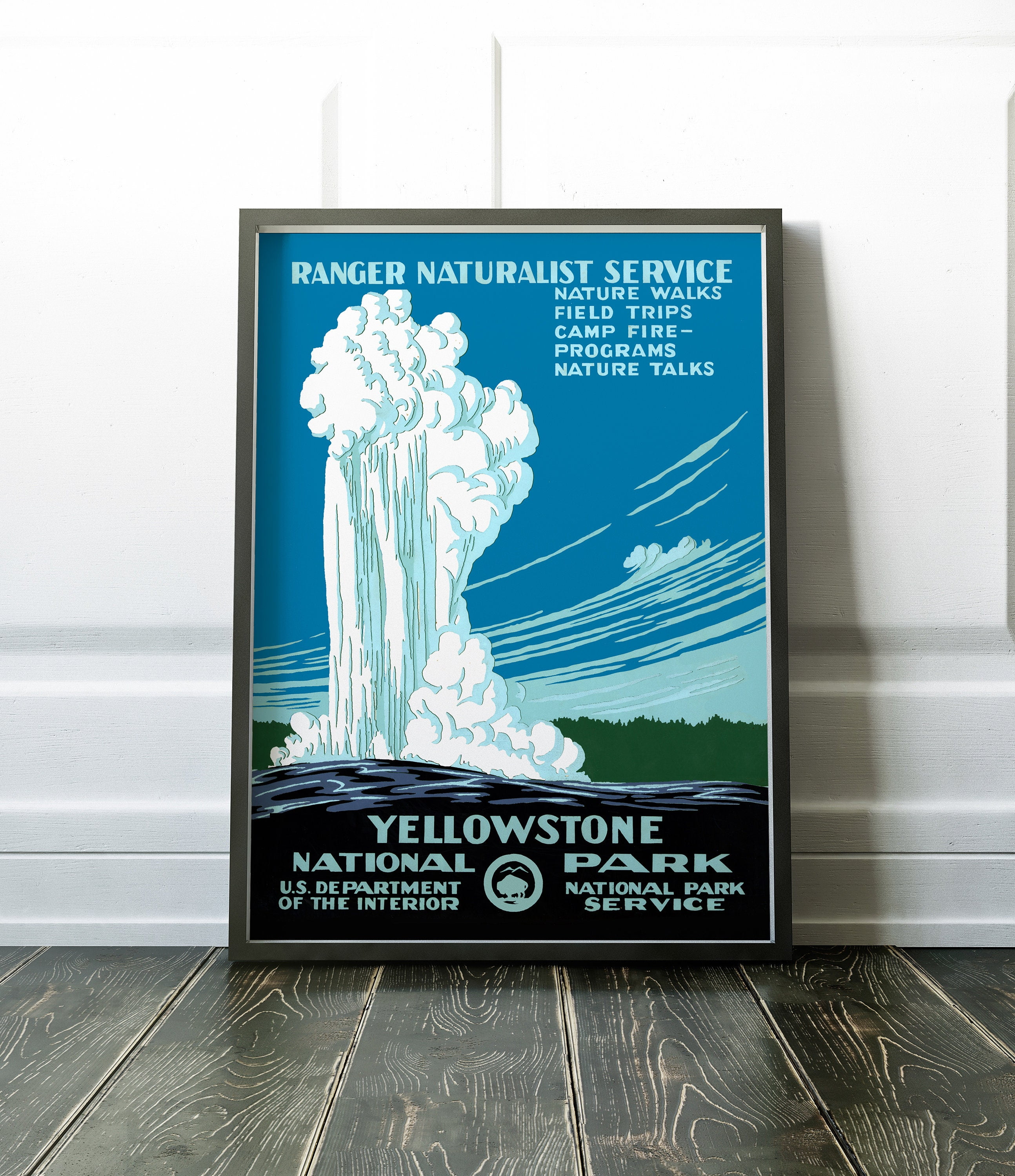 POSTER Yellowstone National Park Vintage Travel Poster, Yellowstone Art ...
