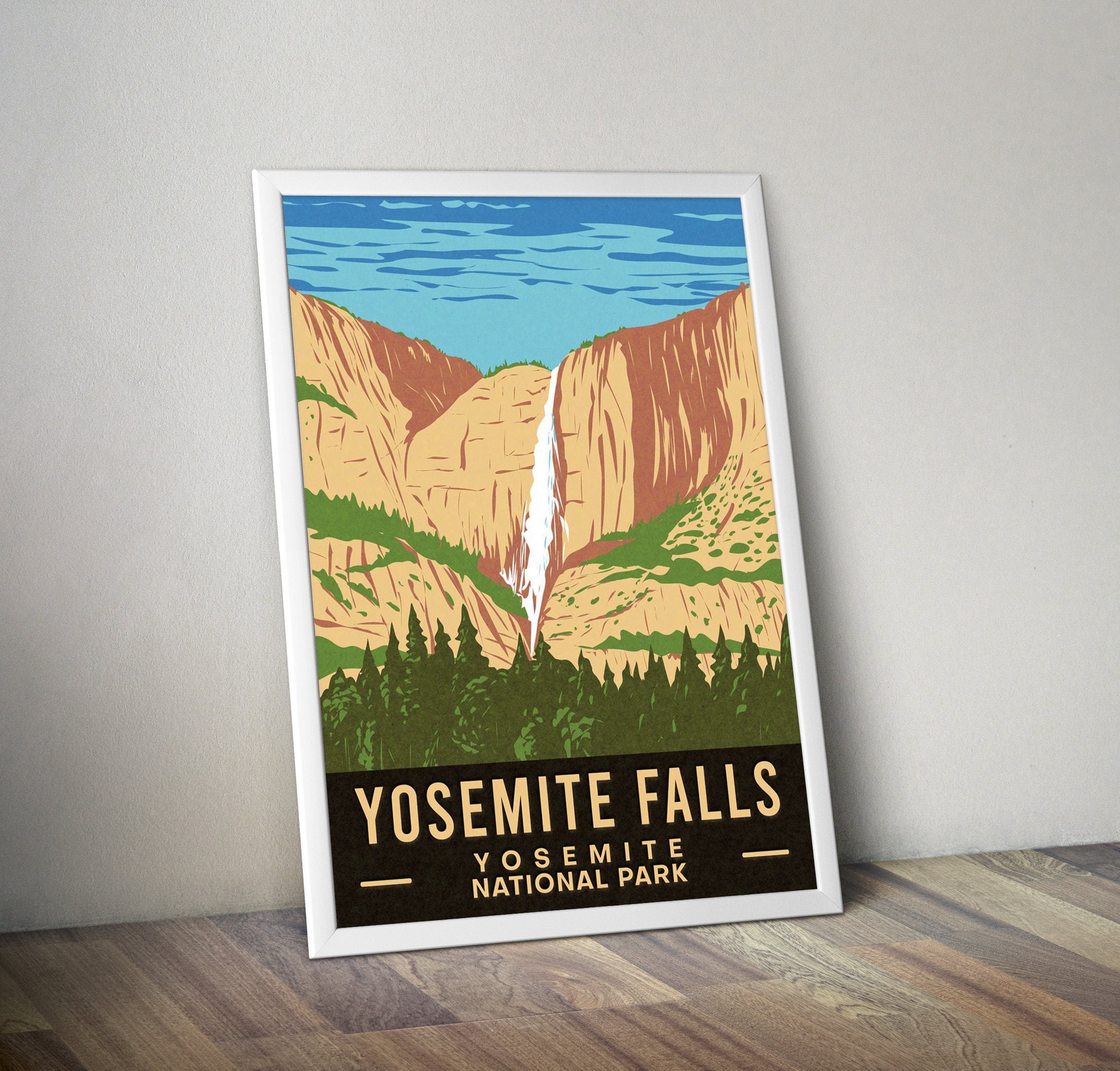POSTER Yosemite Falls National Park Poster National Park Prints ...