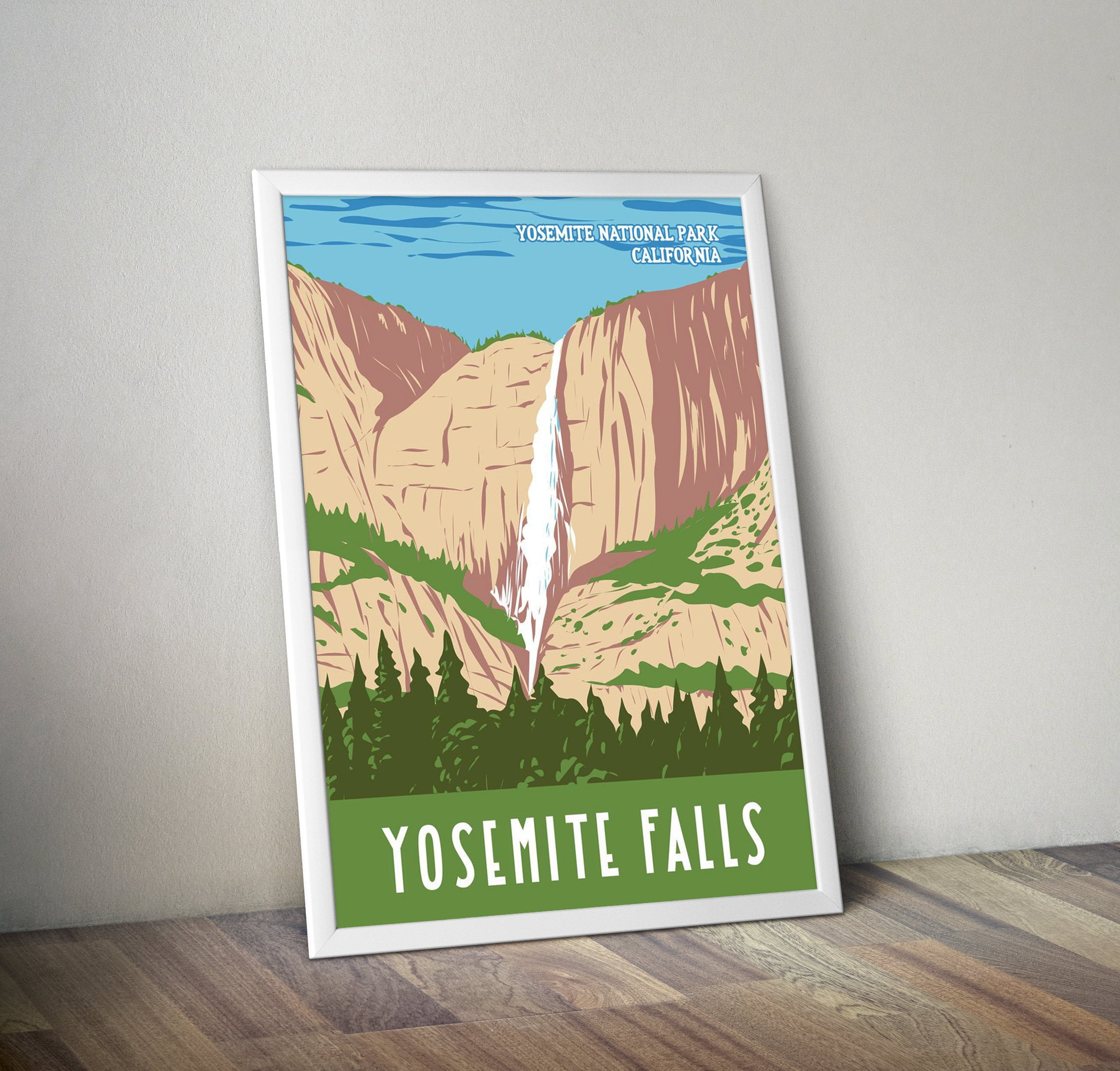 POSTER Yosemite Falls, Yosemite National Park Poster, National Park ...