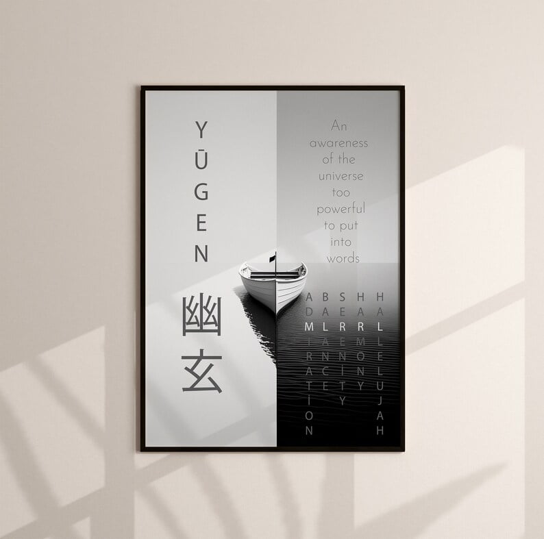 POSTER Yugen Meaning Japanese Word Definition Wall Art | Japanese ...