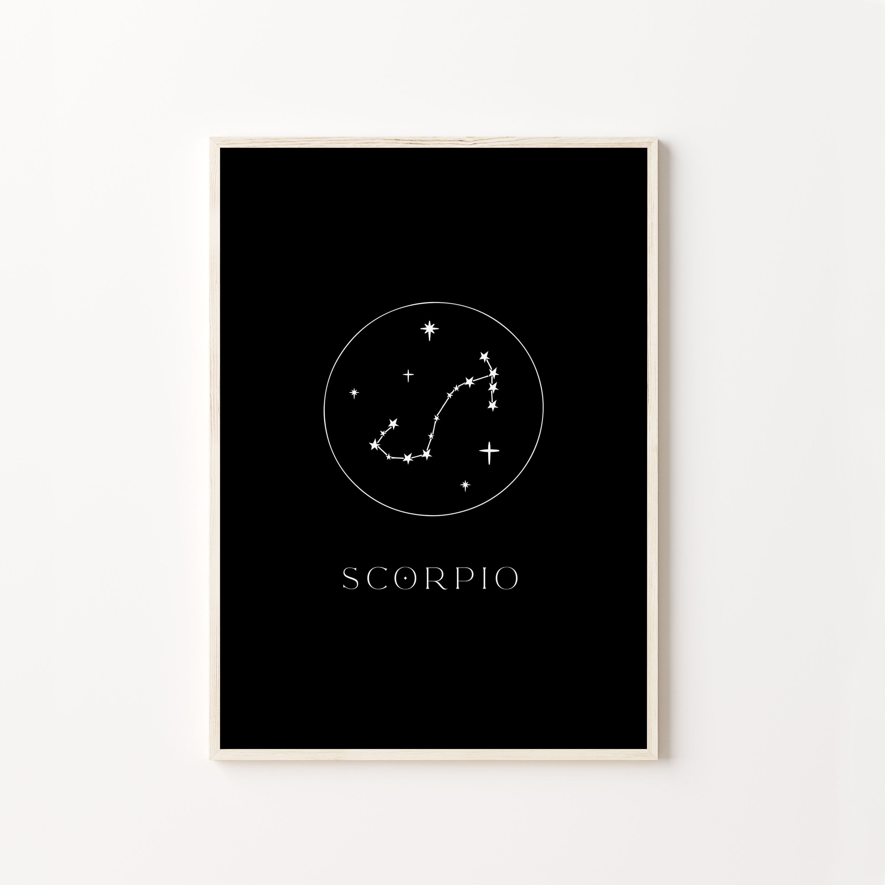 POSTER Zodiac Sign Print, Scorpio Wall Art, Astrology Poster ...