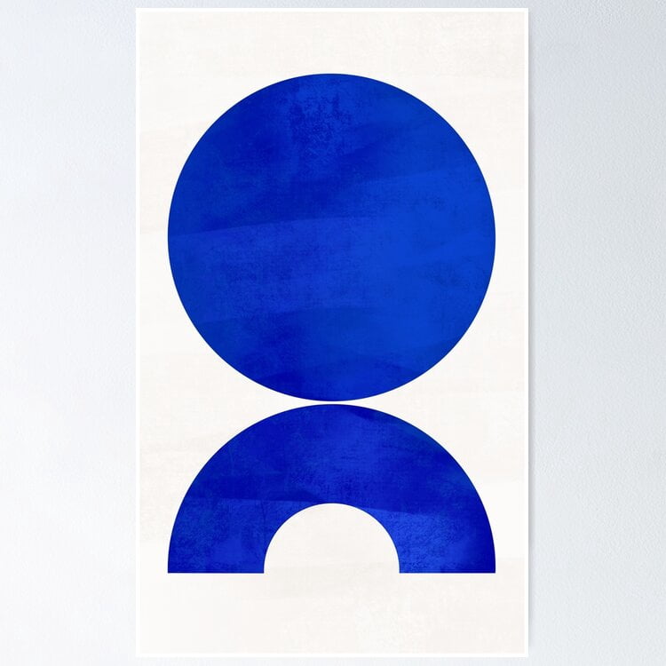 POSTER blue geometry - bold minimal repo POSTER UNFRAMED, 24x36 ...