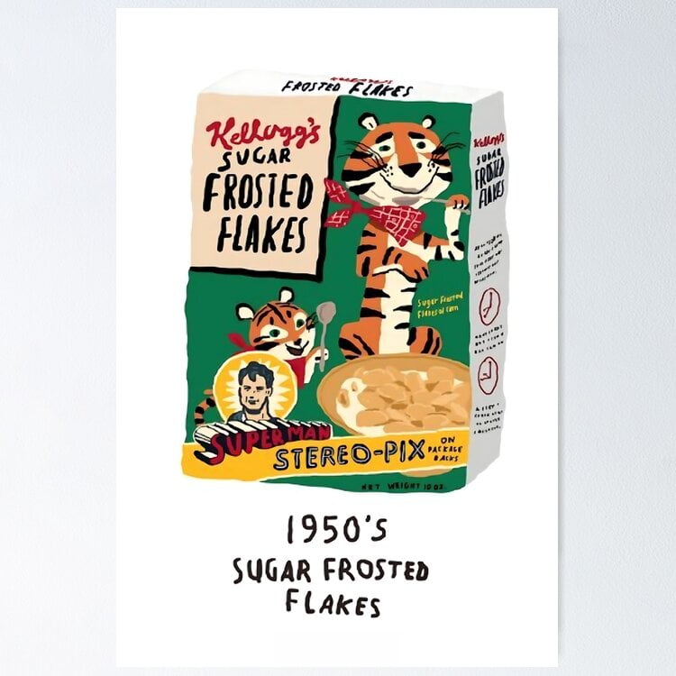 Poster cornflakes, cereal, breakfast, milk, food, bowl, flakes, funny ...