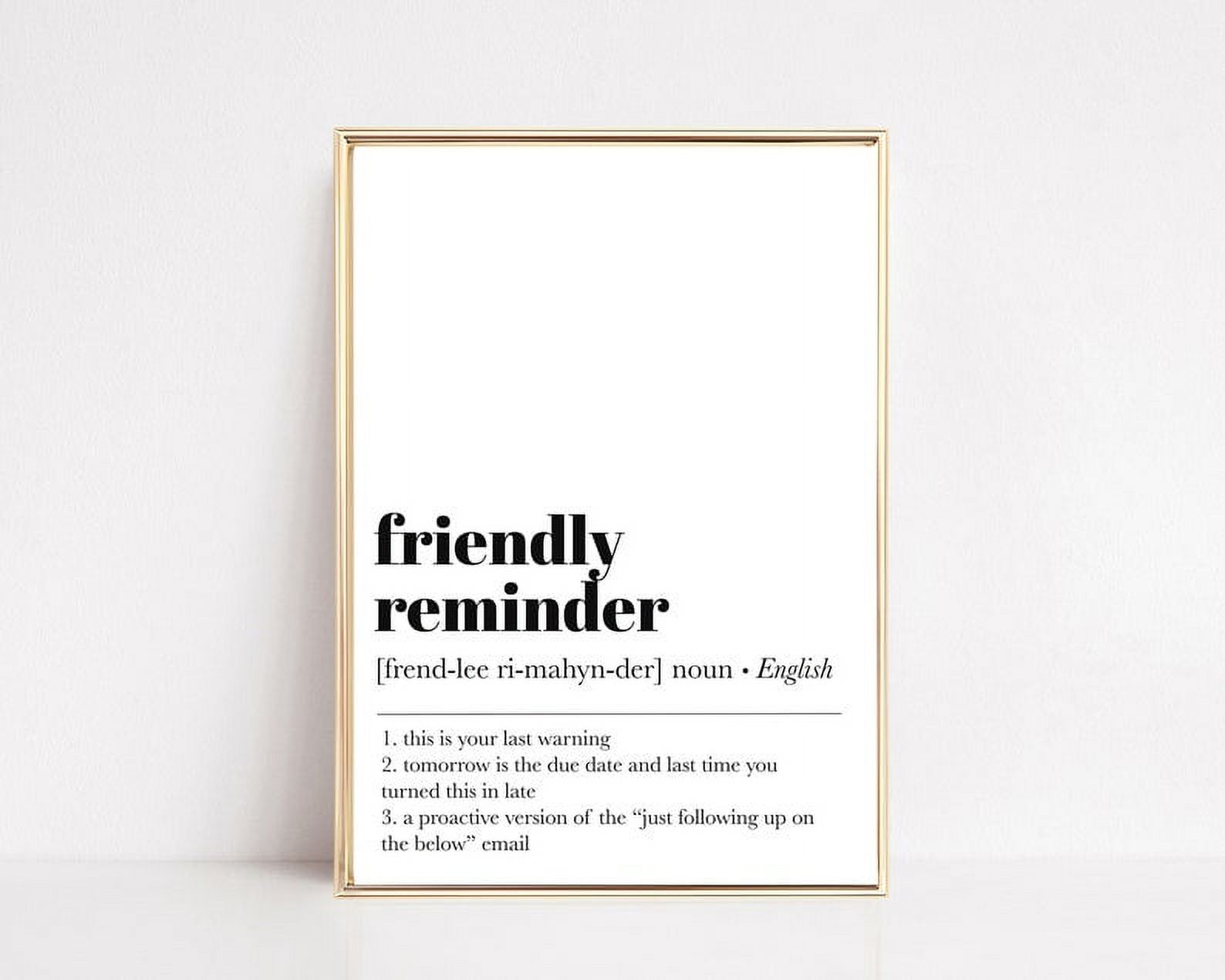 POSTER funny home office art | friendly reminder definition print ...