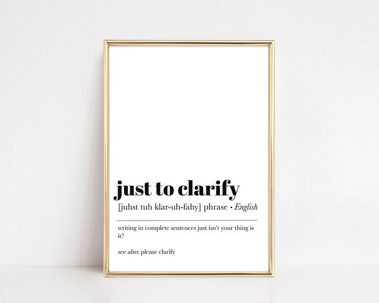 POSTER funny home office decor | just to clarify | zoom background | office wall art ...