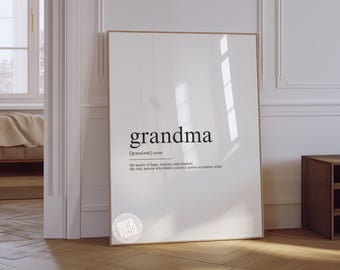 POSTER grandma definition print, christmas gift for grandma ...