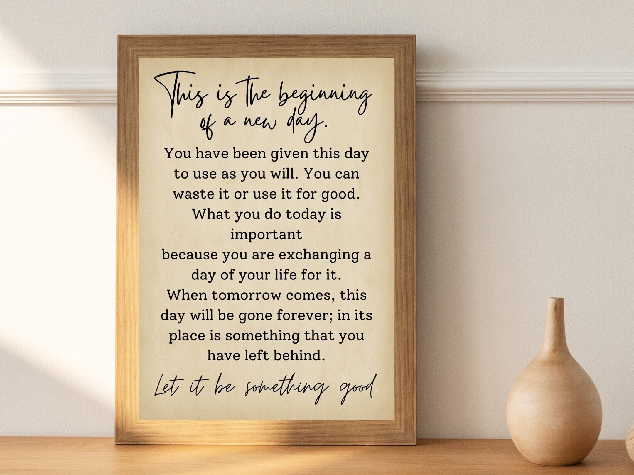 POSTER inspirational signs, This is the beginning of a new day sign ...