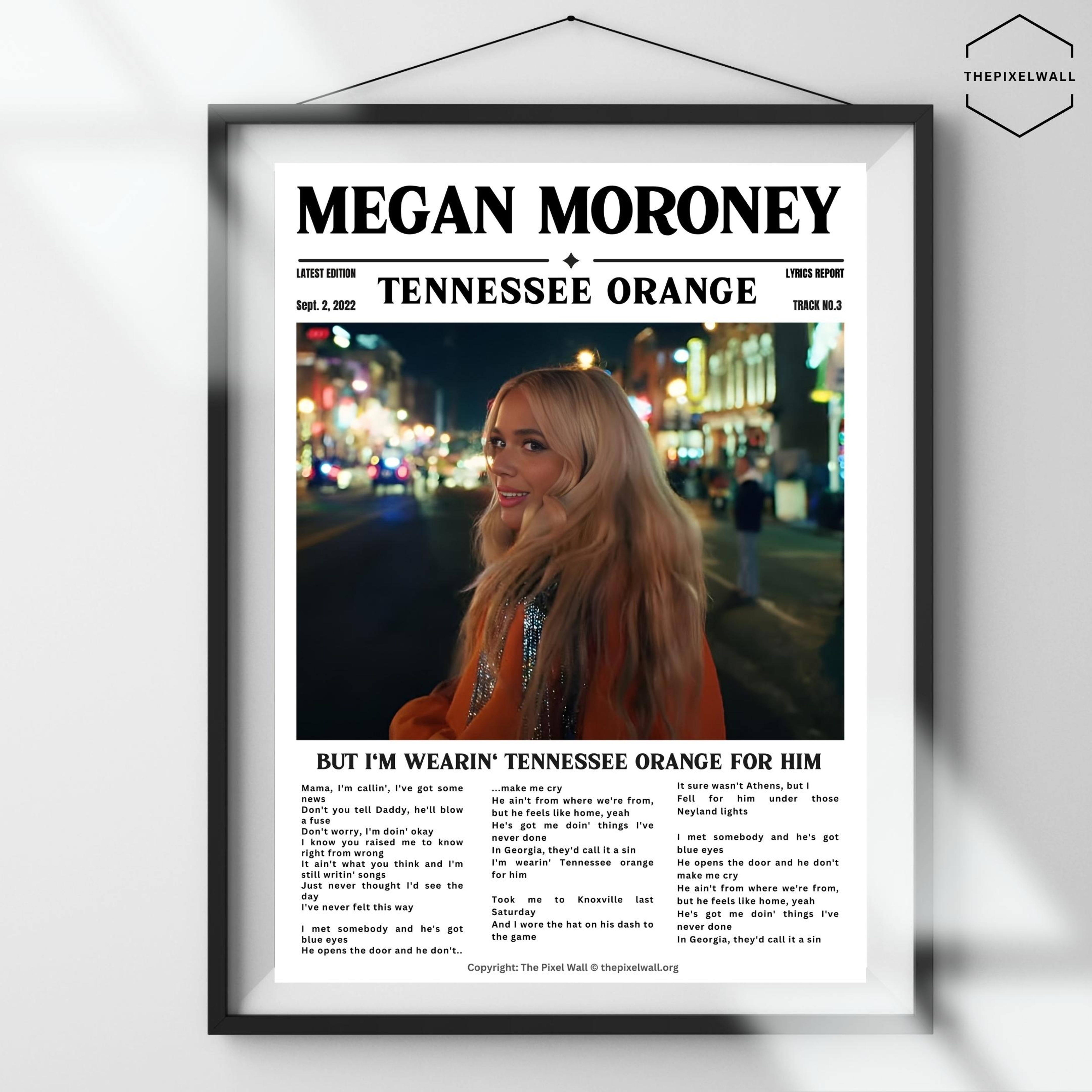 POSTER megan moroney tennessee orange, megan moroney room decor, megan ...