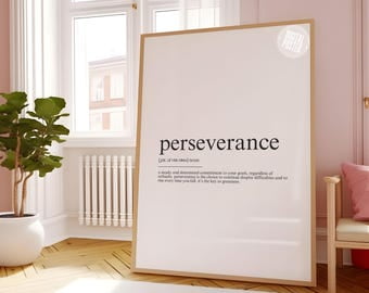 POSTER perseverance definition print, motivational wall art, office ...