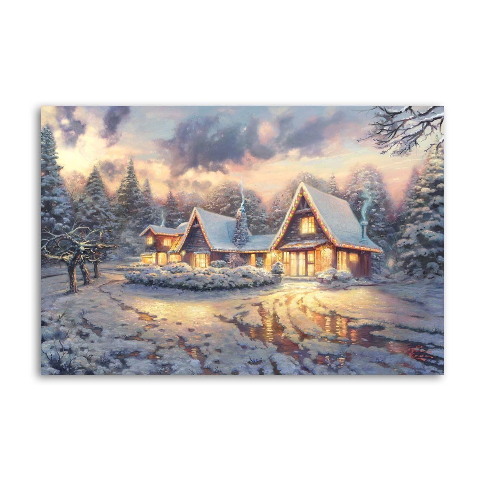 POSTER snowy christmas cabin scenery christmas Art Wall Painting Poster ...