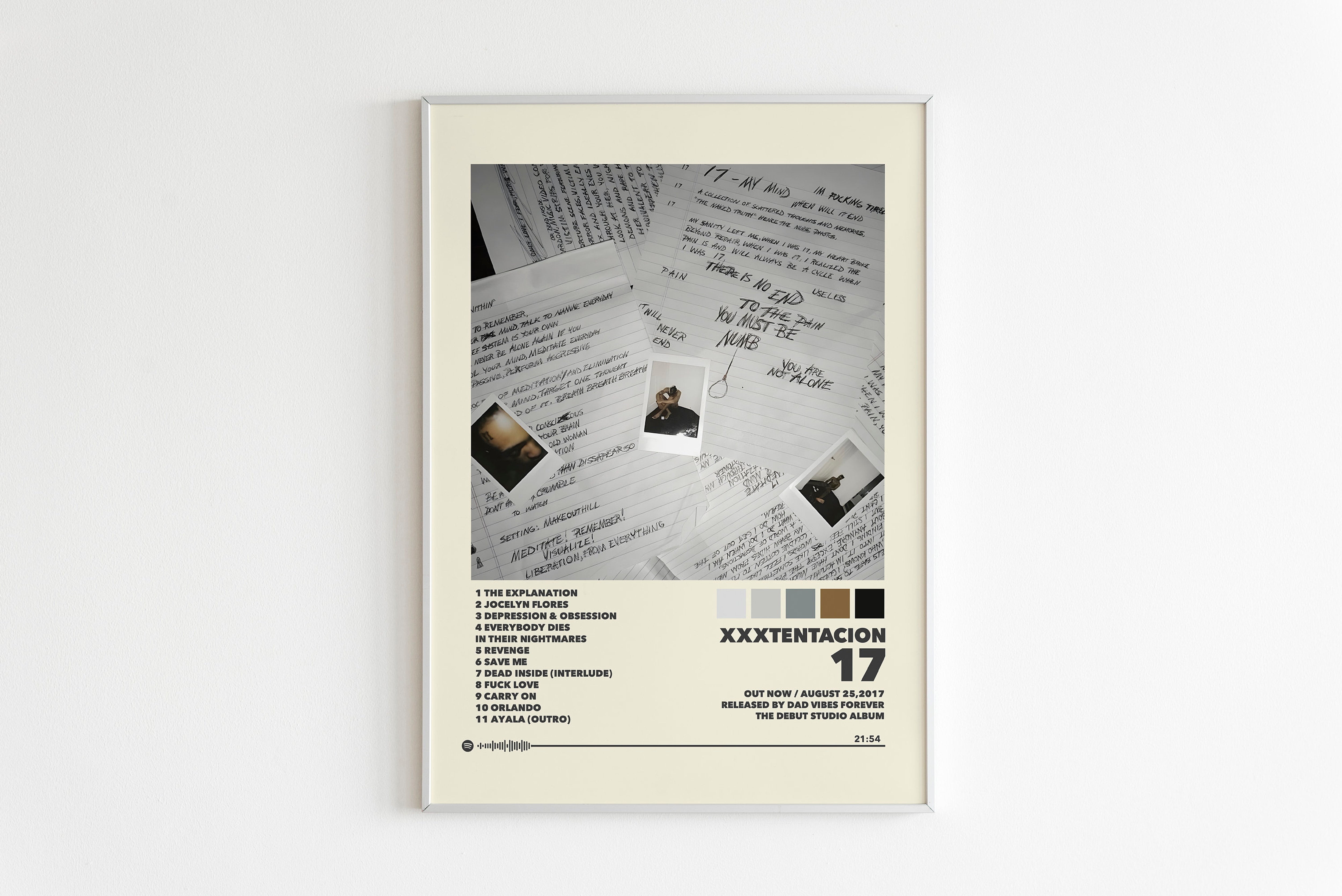 Poster Xxxtentacion Posters 17 Poster Young Thug Punk Album Cover Poster Tracklist