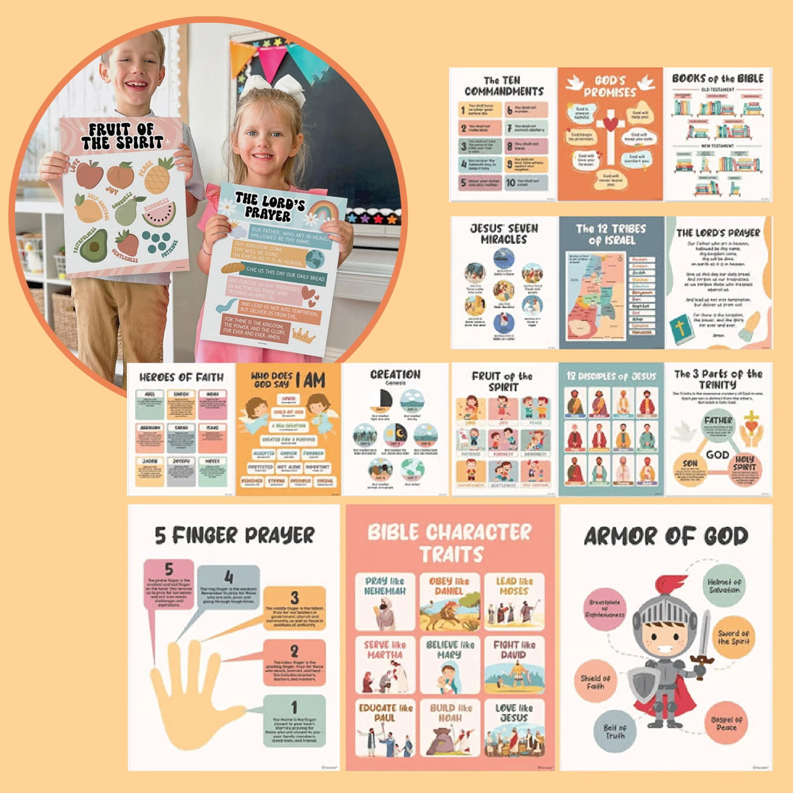 POSTERS FOR KIDS 9 POSTERS INCLUDED.Decorably 15 Boho Posters For ...