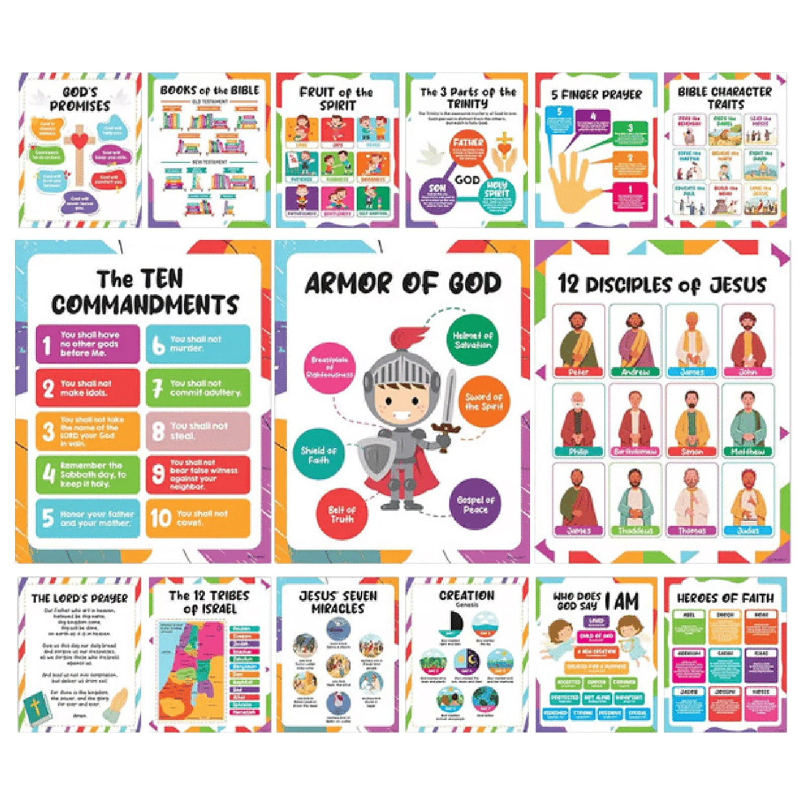 POSTERS for KIDS 9 POSTERS INCLUDED.Decorably 15 Boho Posters for ...