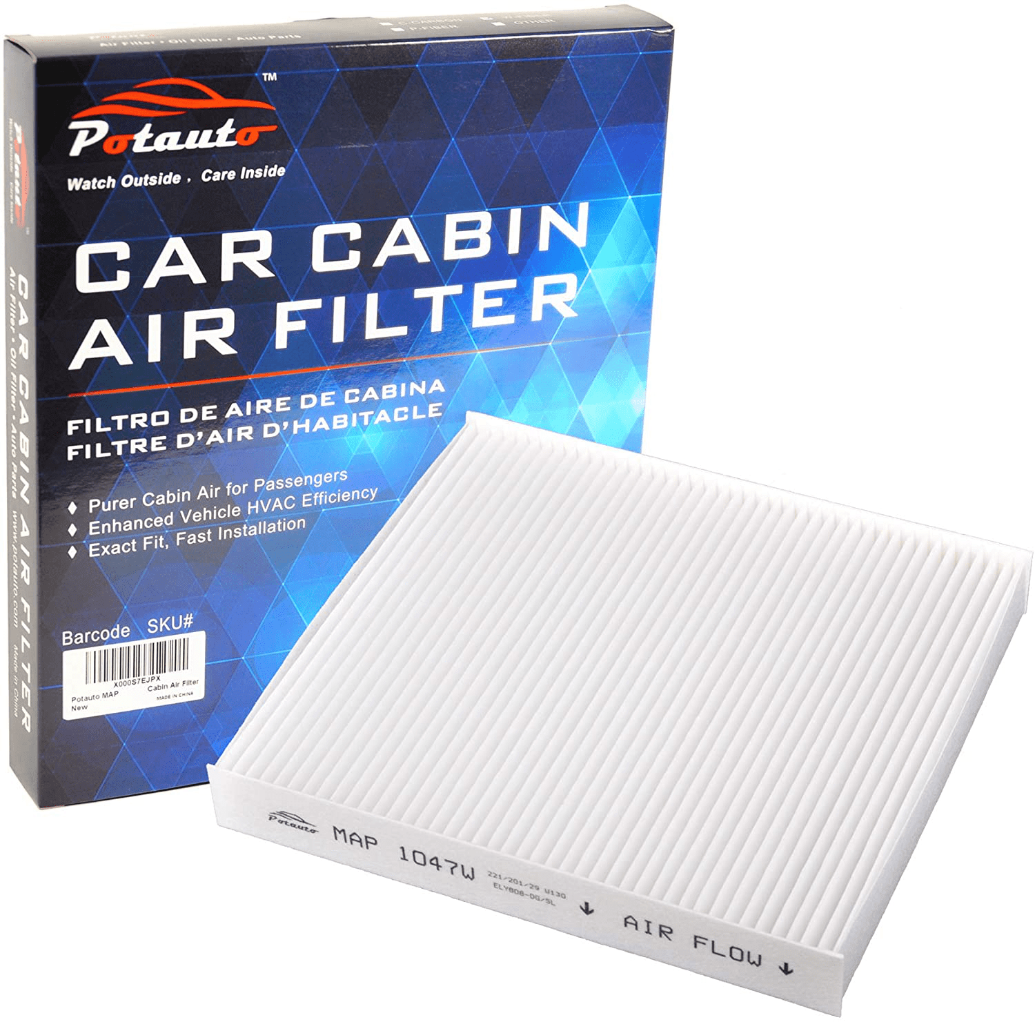 POTAUTO MAP 1047W (CF8249A) High Performance Car Cabin Air Filter ...