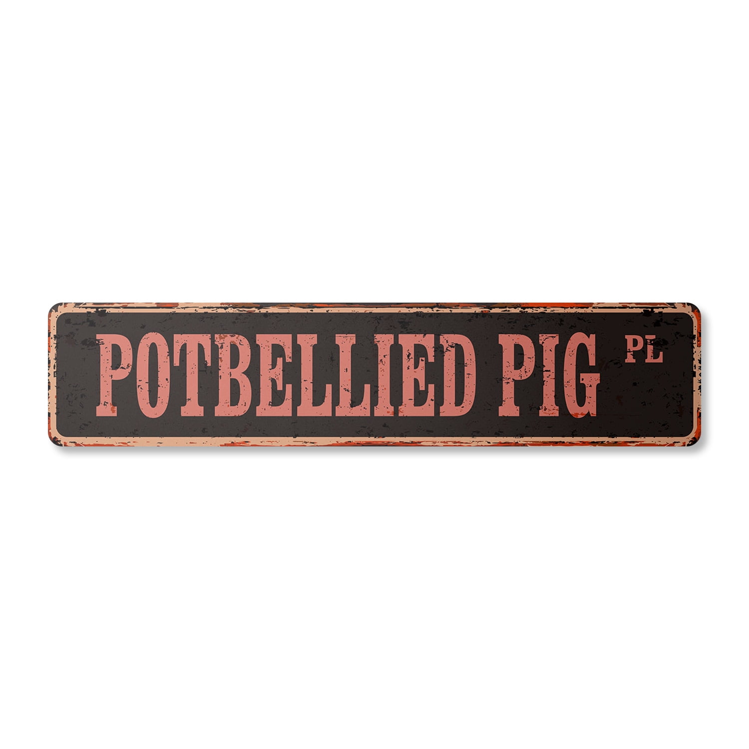 POTBELLIED PIG Vintage Plastic Street Sign potbelly pot belly pigs pet ...