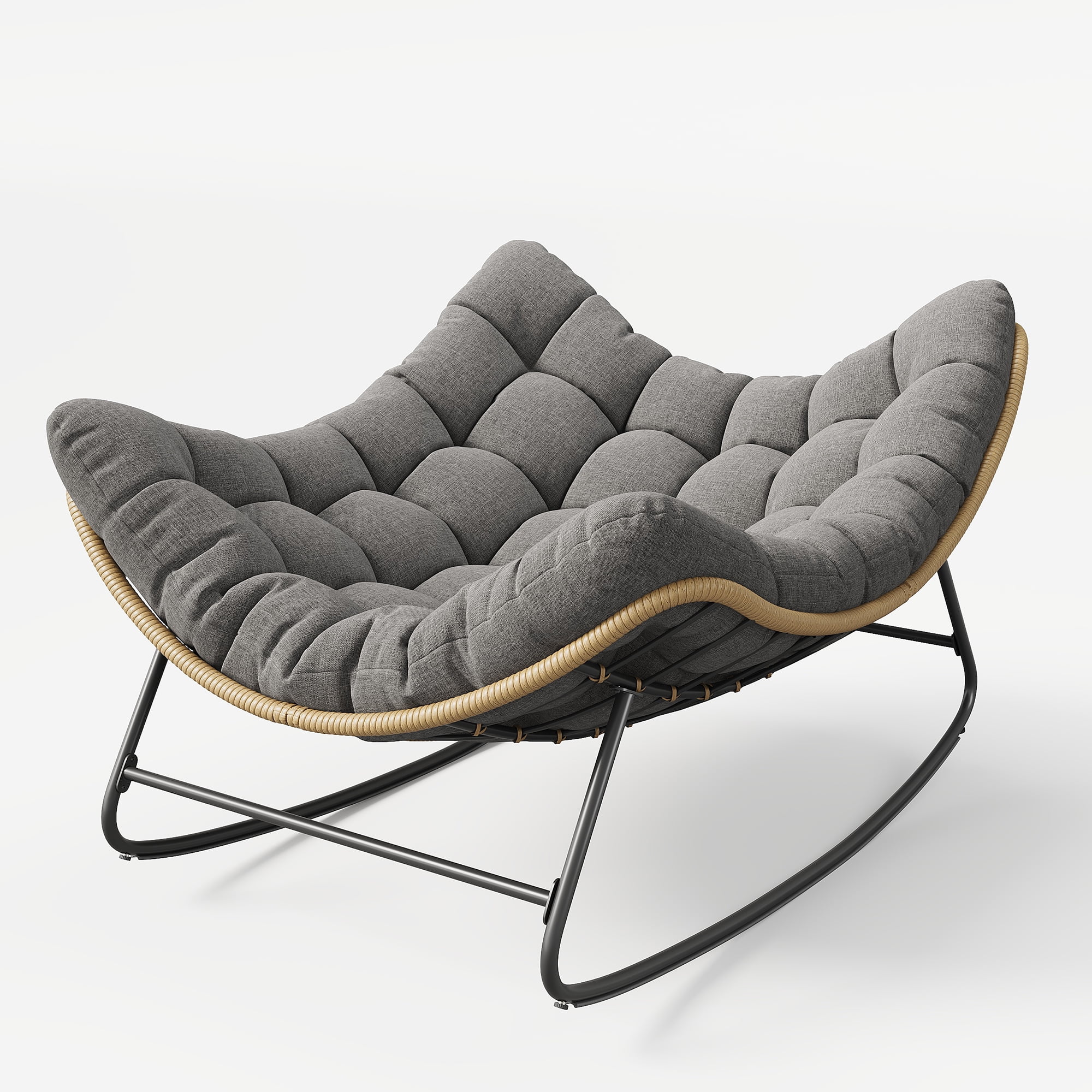 POTEBAN Outdoor Rocking Chair, Indoor Papasan Chair, Oversized Egg ...