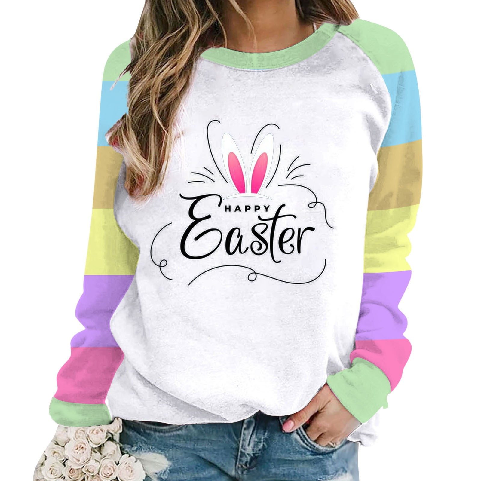 POTETI Easter T Shirts for Women,Womens Fashion Summer Tops Happy Eggs ...