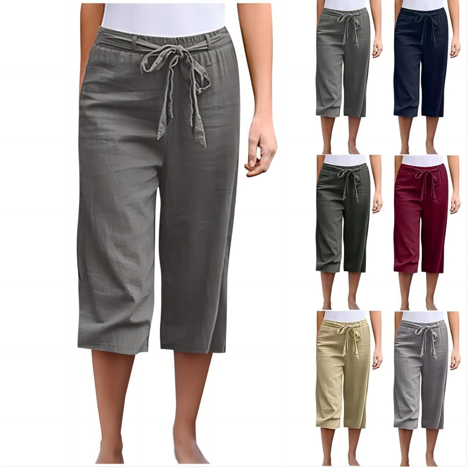 POTETI High Waisted Capris for Women Capris Womens Plus Size Shorts ...