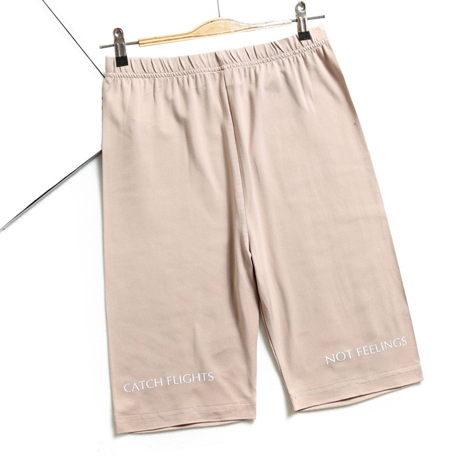 Poteti High Waisted Women Workout Shorts Athletic Womens Shorts Khaki