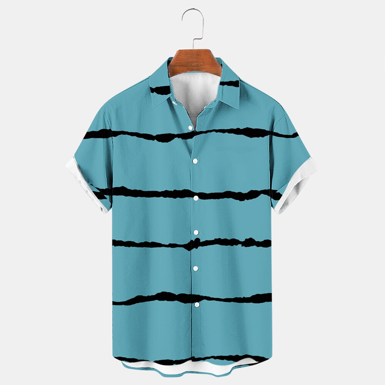 POTETI Men Summer Shirts Beach Hawaii Plus Size Short Sleeve Casual ...