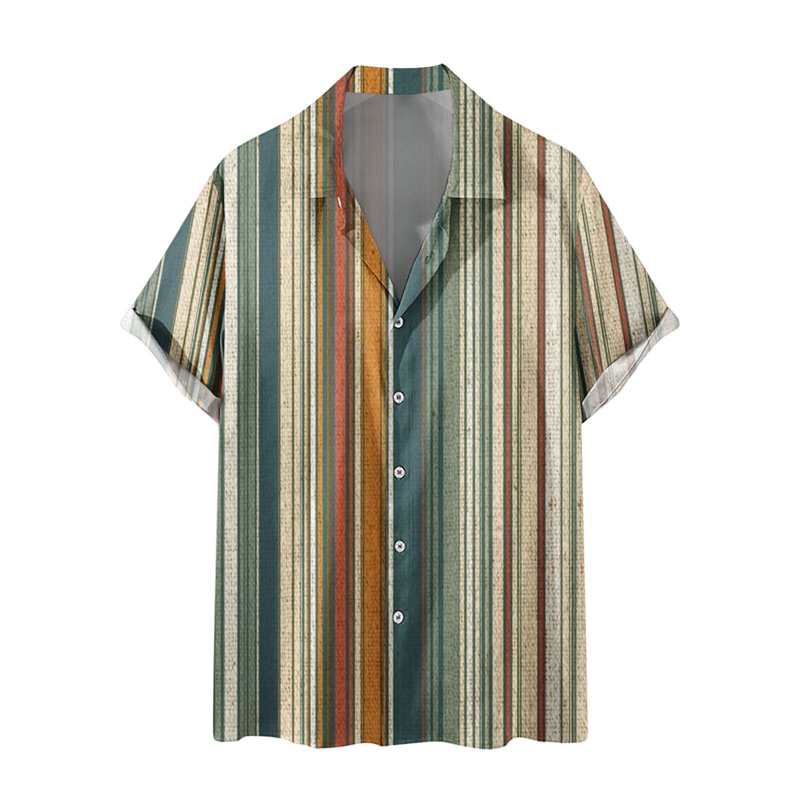 Poteti Mens Summer Shirt Beach Hawaiian Casual Tropical Short Sleeve