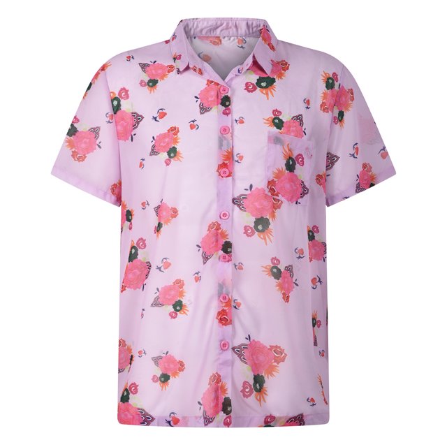 Poteti Mens Summer Shirt Beach Hawaiian Casual Tropical Short Sleeve