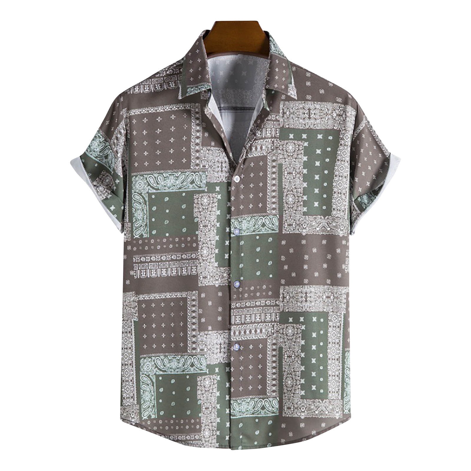 POTETI Mens Summer Shirt Beach Hawaiian Tropical Casual Short Sleeve ...