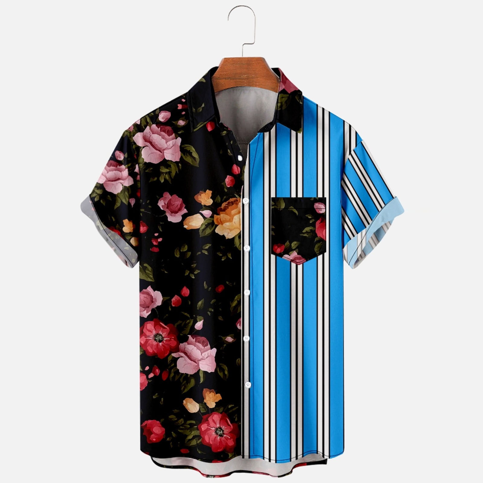 Poteti Mens Summer Shirts Clearance Beach Hawaiian Short Sleeve