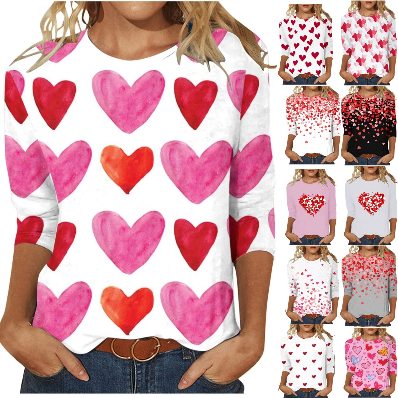 POTETI Valentines Clothes for Women Womens Shirts Long Sleeve,Lady Valentine Gifts for ...