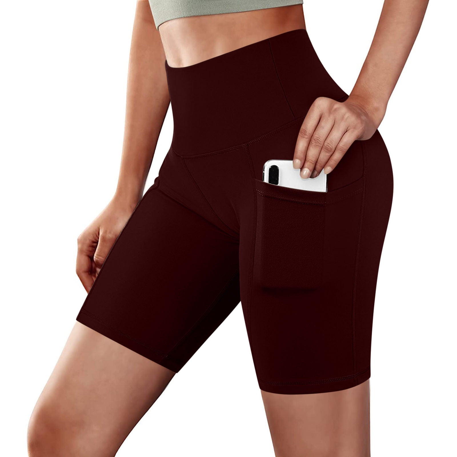 POTETI Workout Shorts for Women High Waisted Athletic Leggings ...