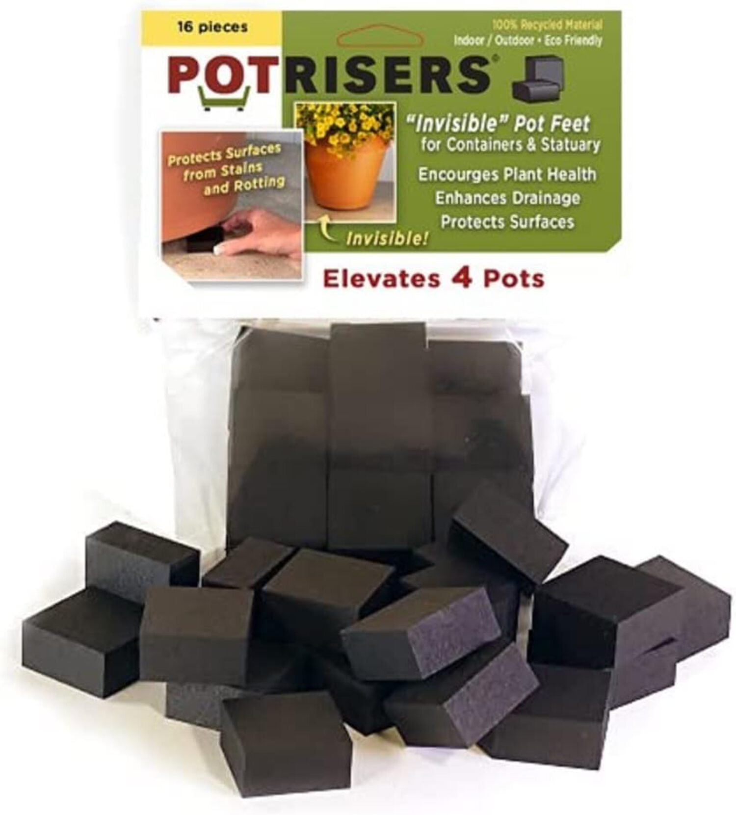 POTRISERS PR-16 Invisible Pot Feet Small I inch Size Elevate up to 4 ...