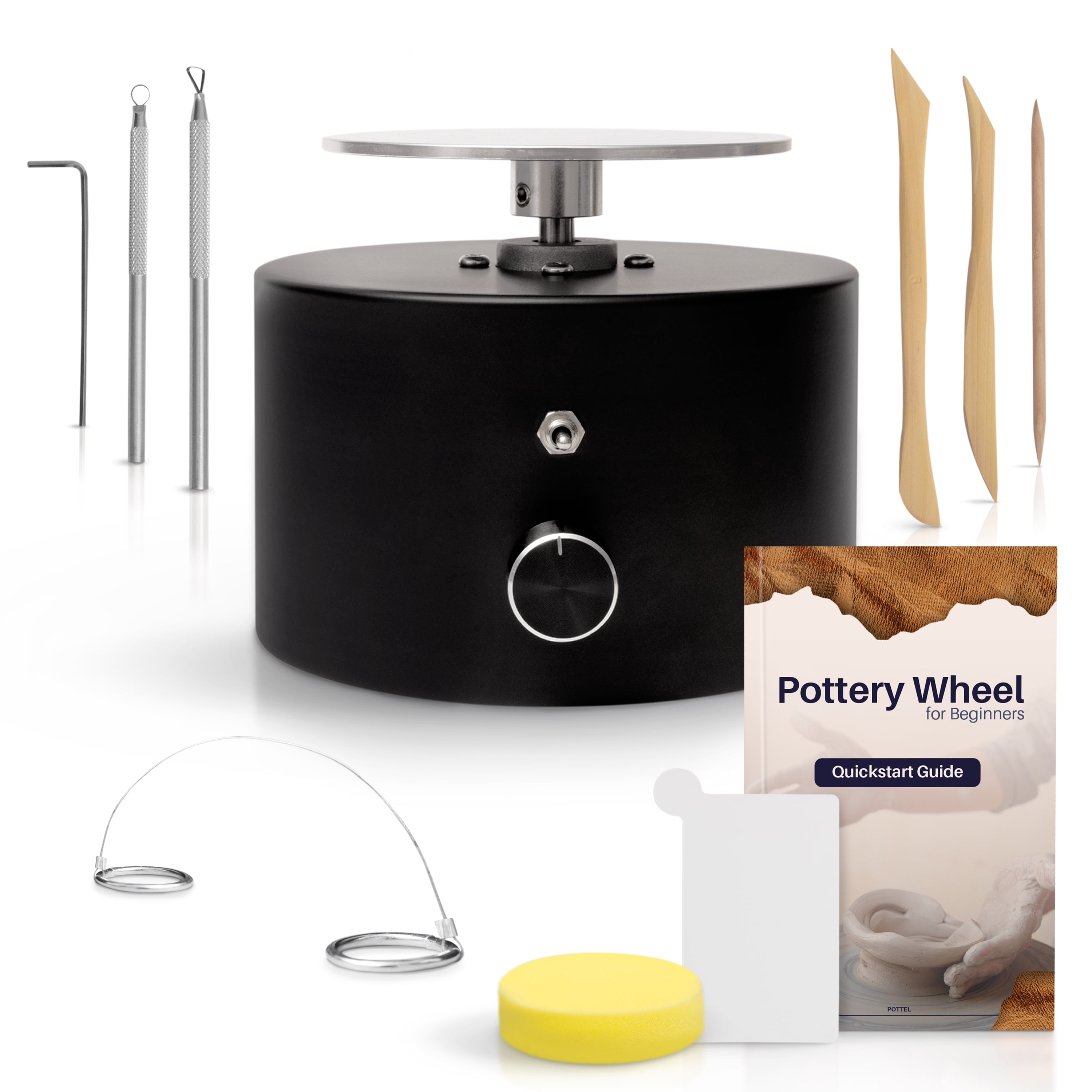 POTTEL Mini Pottery Wheel for Beginners with Curated Tools, Stable base ...