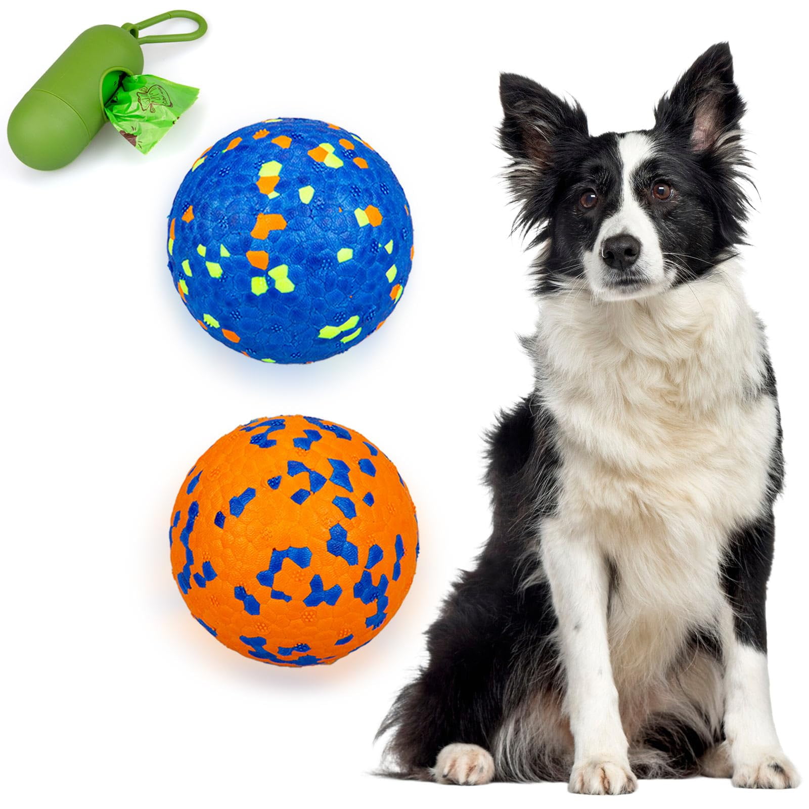 POUPUA Indestructible Dog Tennis Balls for Aggressive Chewers ...