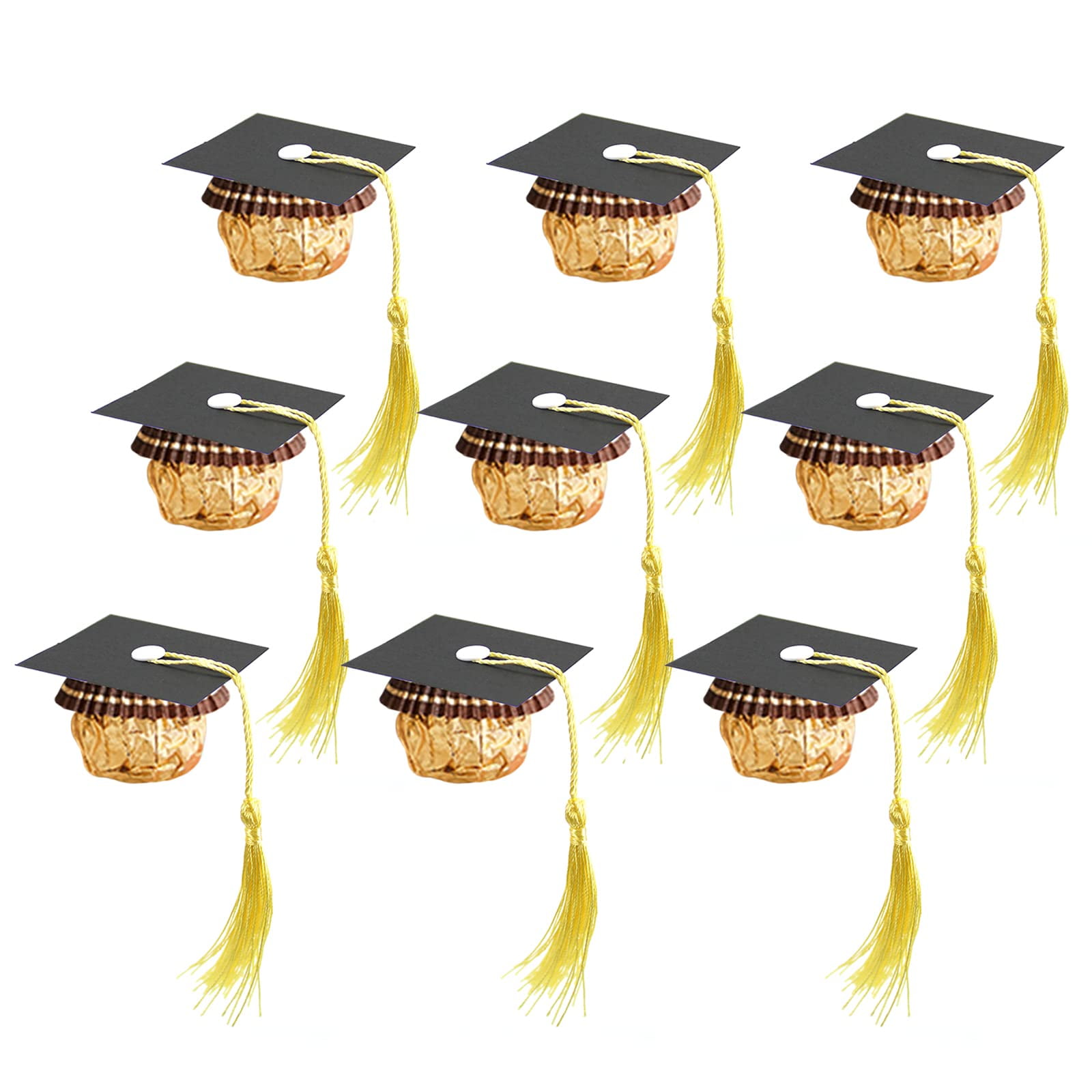 POUYRBA TMH1 Graduation Cap Chocolate Decorations, 50pcs Black and Dark ...