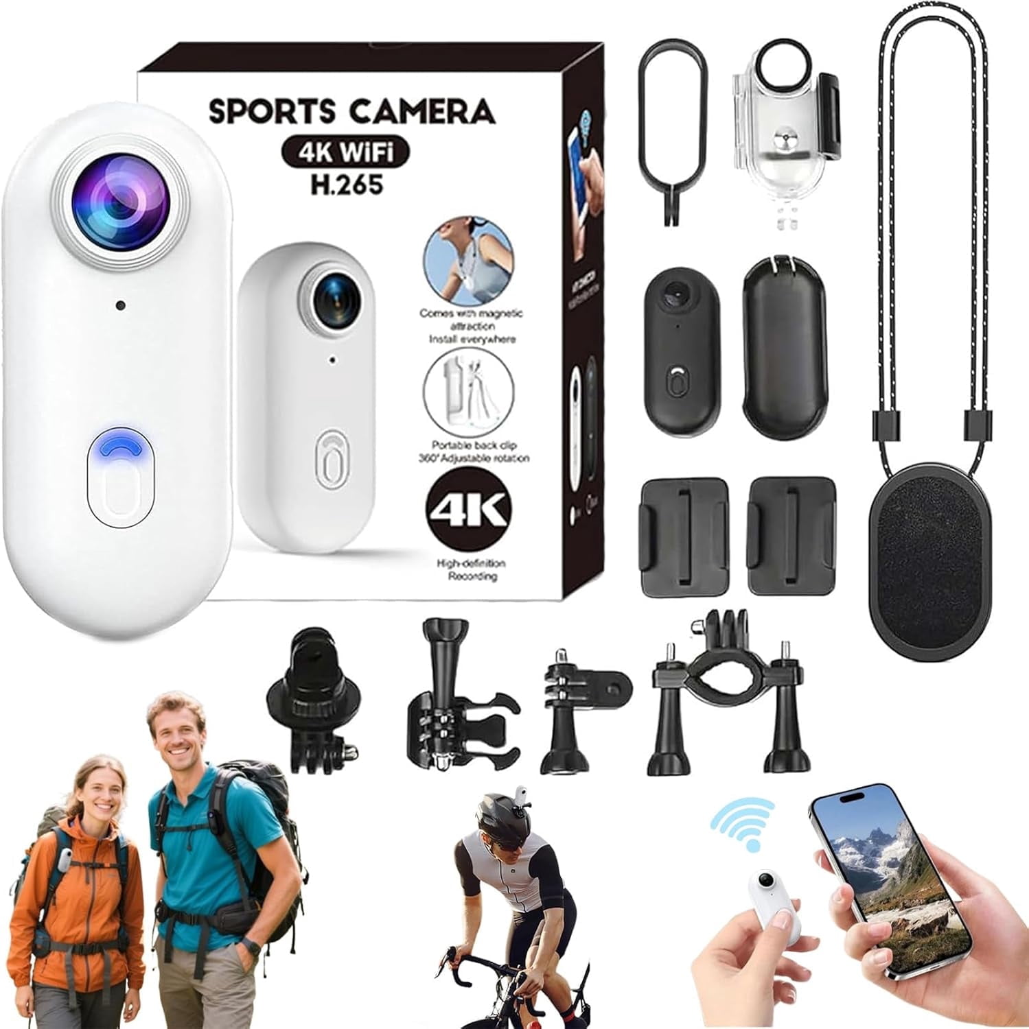 4K HD Wearable Body Camera, Hands-Free Mini Action Cam with Audio ...