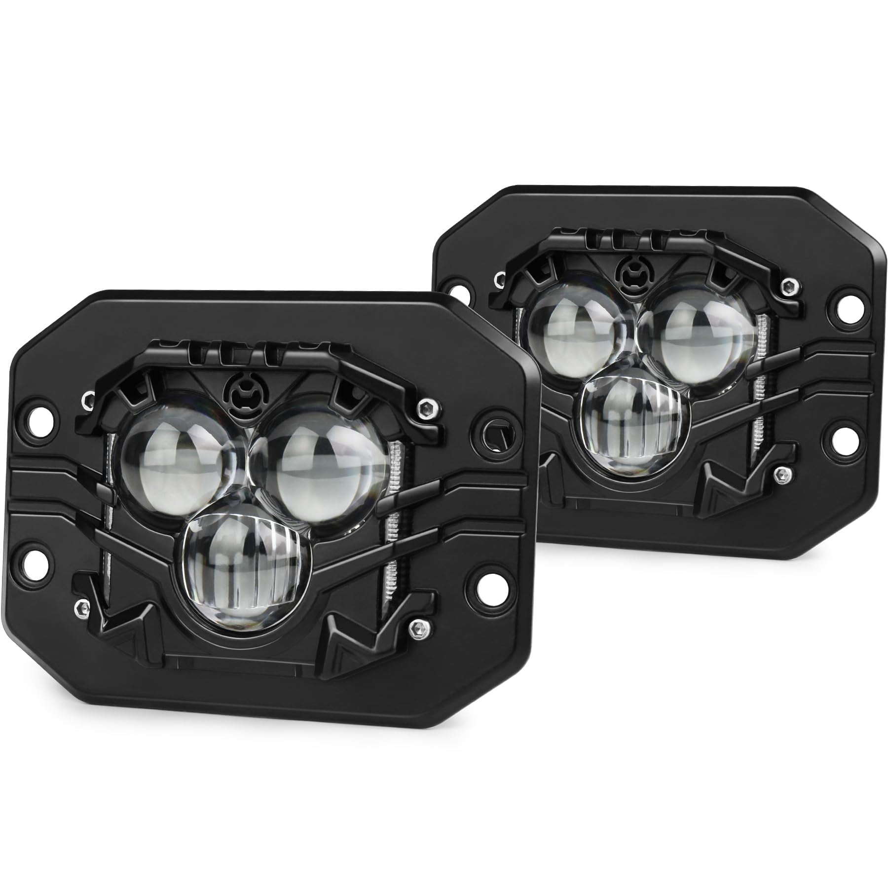 POVTOR Flush Mount LED Pods, 5 inch 40W Off Road Driving LED Pod Lights ...