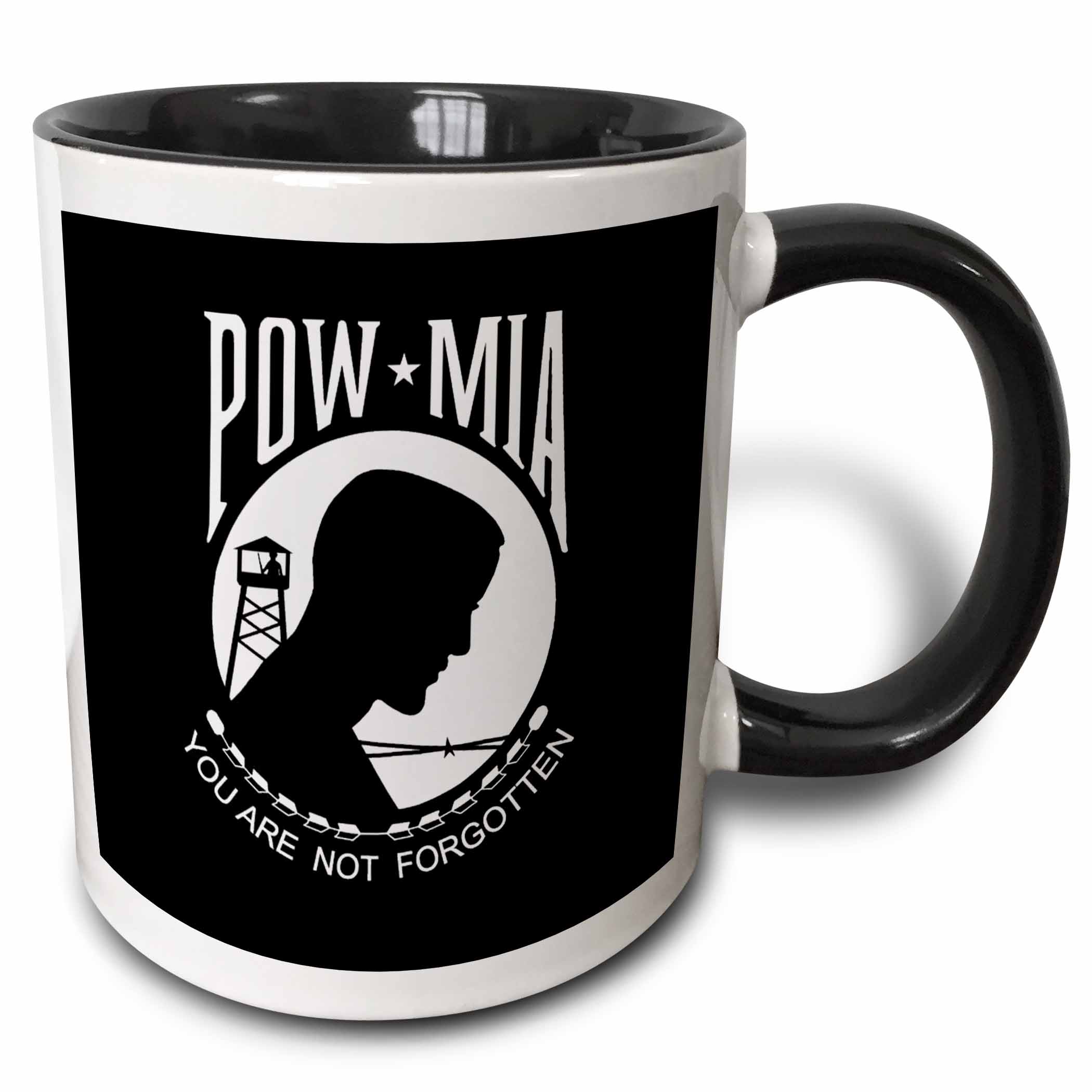 POW MIA, Black and White 15oz Two-Tone Black Mug mug-110013-9 - Walmart.com