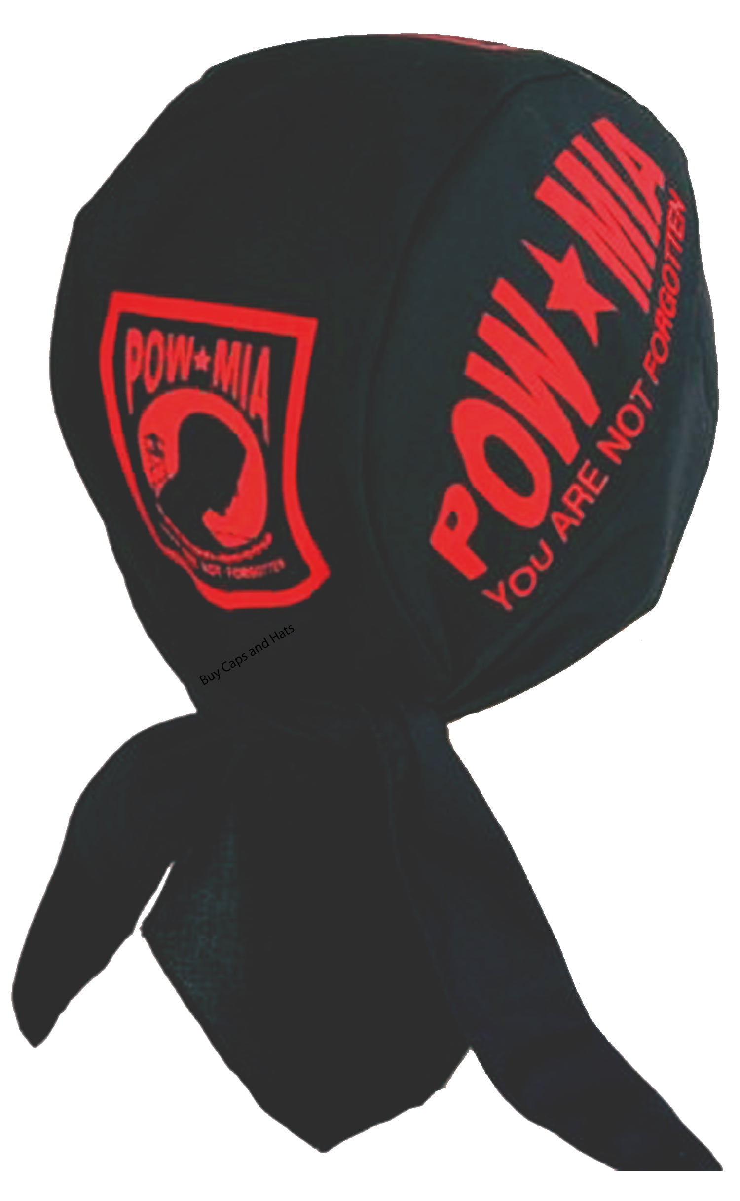 POW MIA Doo Rag Cap with Sweatband Black Cotton Military Durag Bandana ...