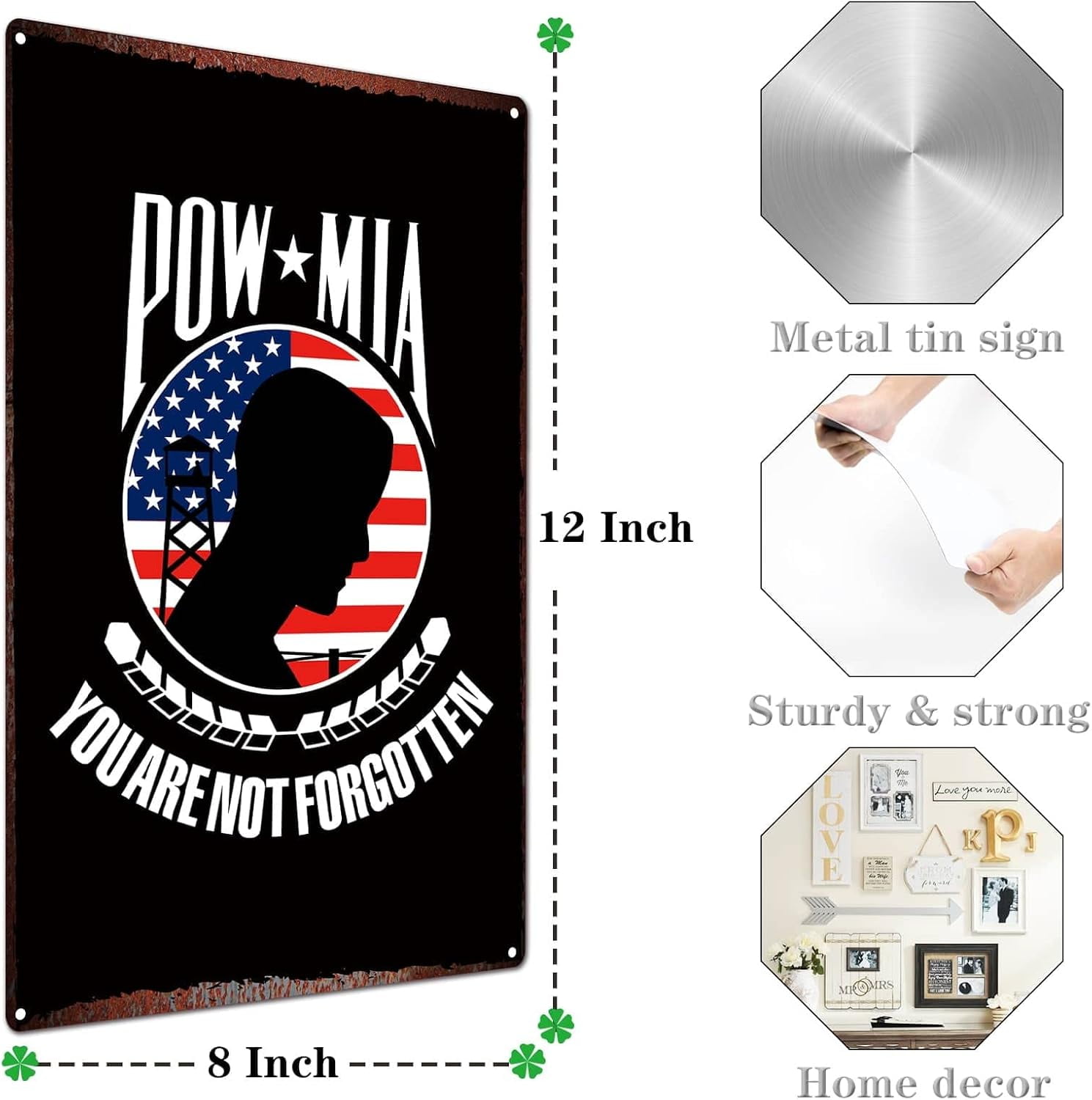 POW MIA Flag Metal Tin Sign, You are Not Forgotten Prisoner of War ...