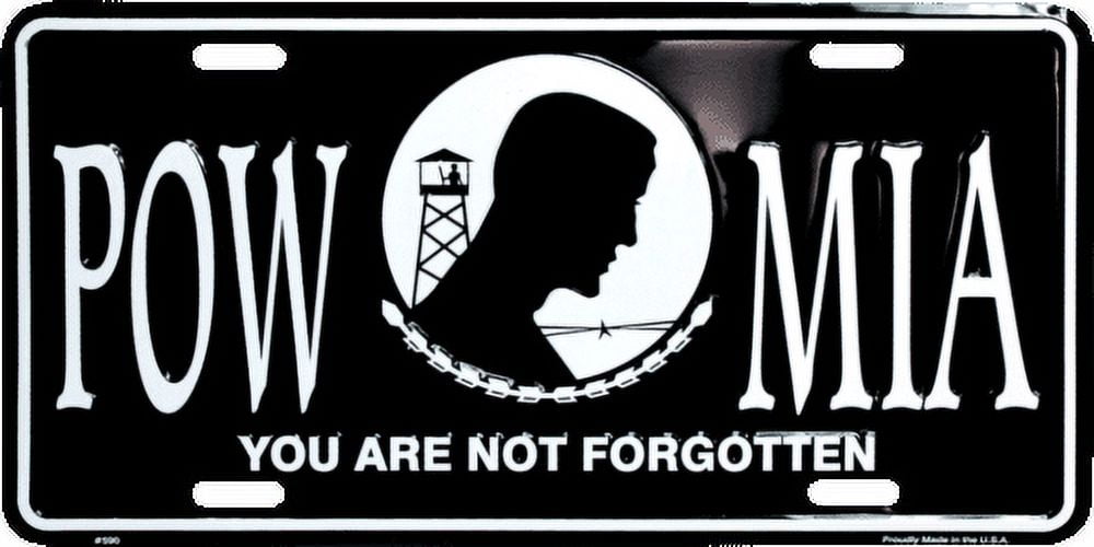 POW MIA License Plate Patriotic USA Veteran Aluminum Embossed Sign Car ...