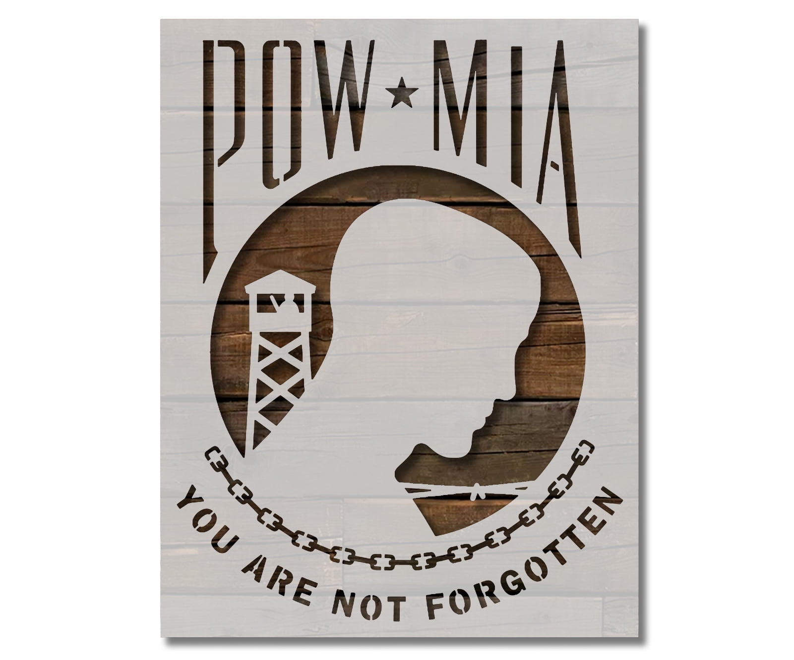 POW MIA Military Veteran Stencil Template Reusable 8.5 x 11 for ...