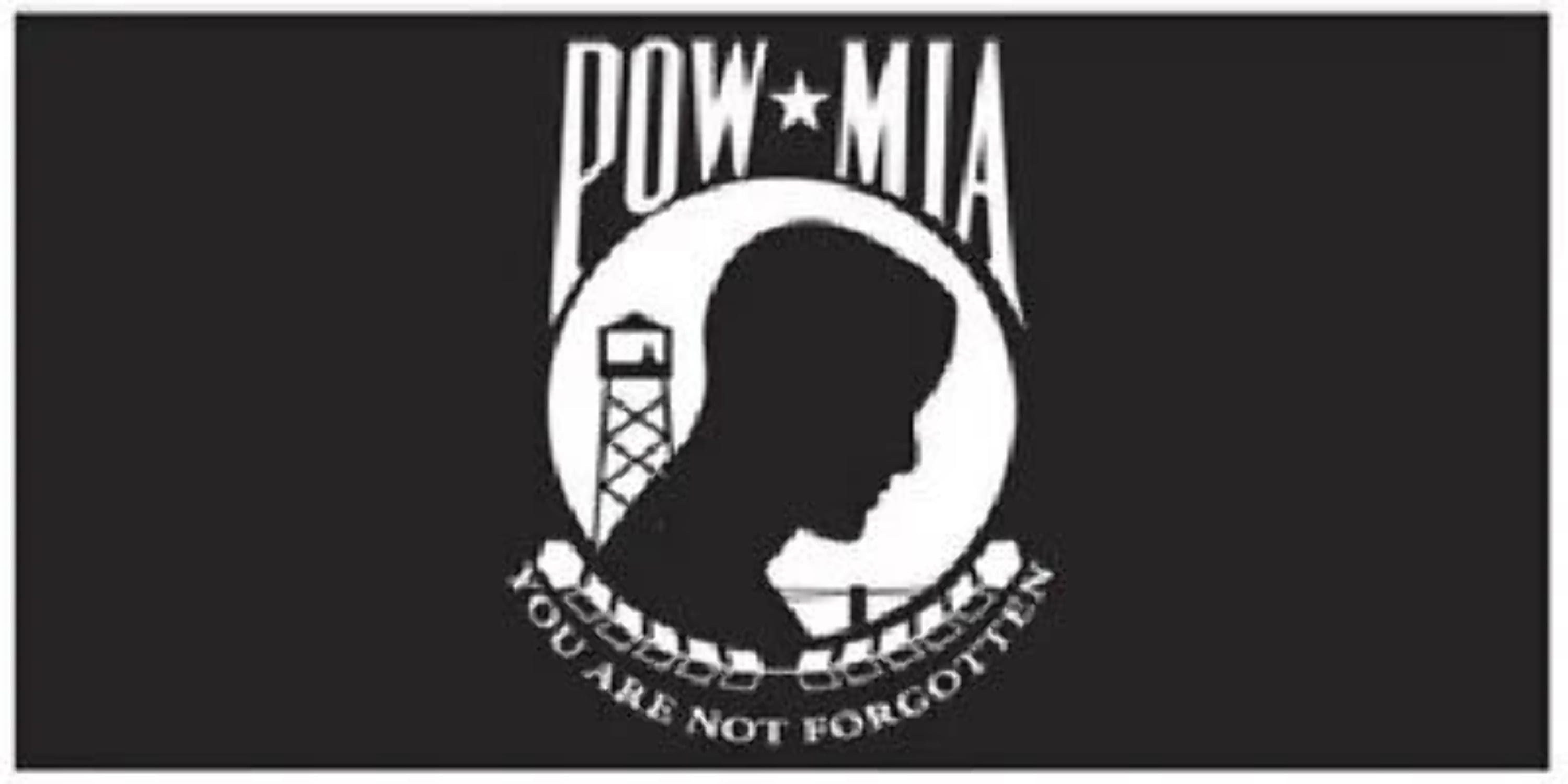 POW MIA PRISONER OF WAR NEVER FORGOTTEN BLACK Vinyl Decal Bumper ...