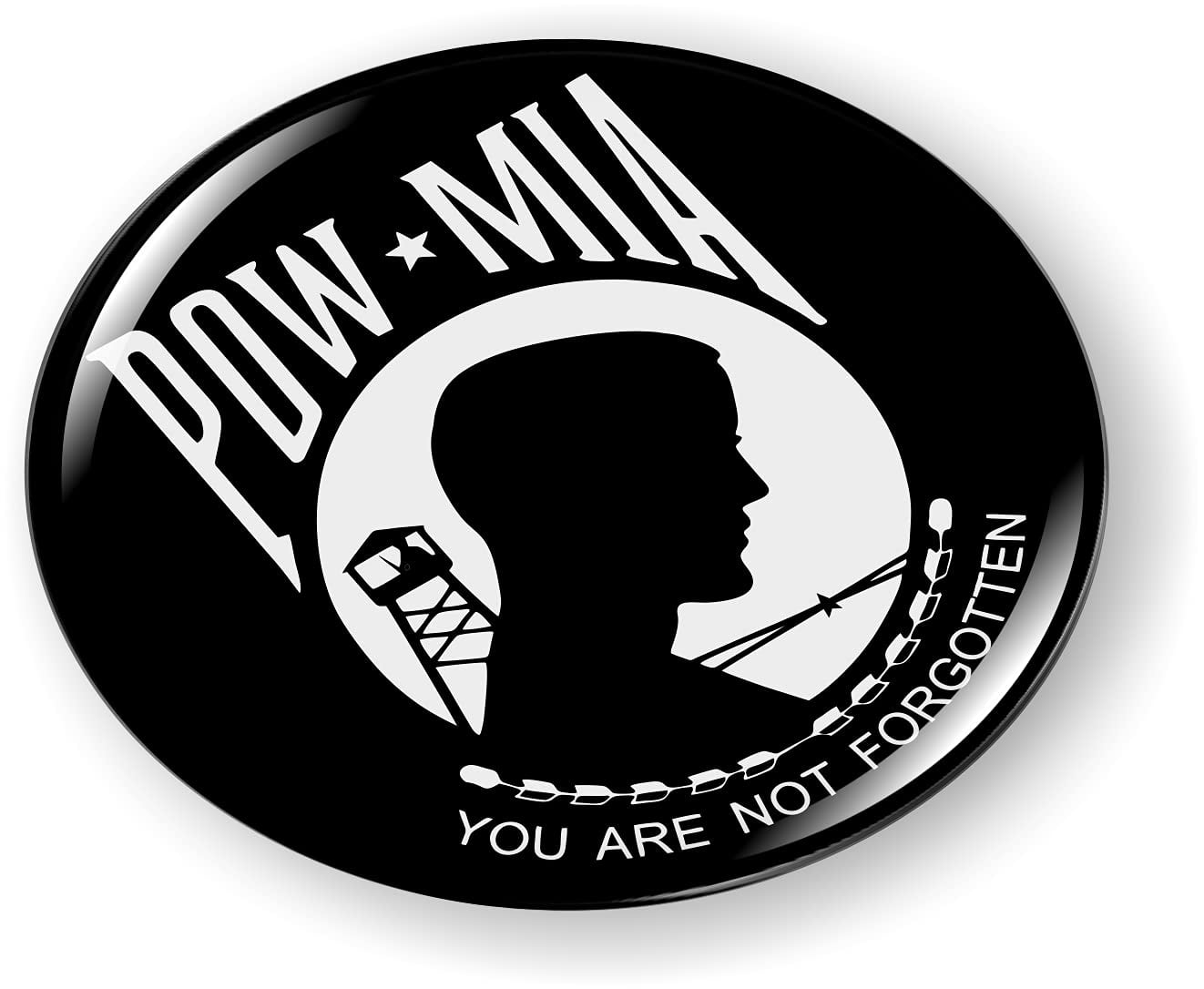 POW MIA Vietnam WAR 3D Domed CAR Emblem Badge Sticker Flexible Round ...