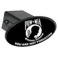 POW MIA White On Black 2" Oval Tow Trailer Hitch Cover Plug Insert ...