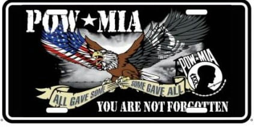 POW MIA You Are No Forgotten Eagle USA Aluminum Embossed License Plate ...